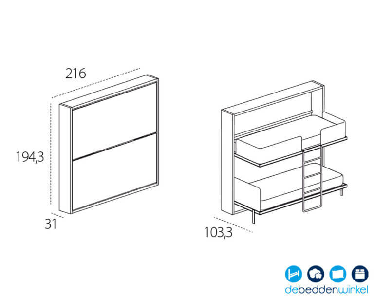 Opklap stapelbed Clei Lollisoft | De Beddenwinkel